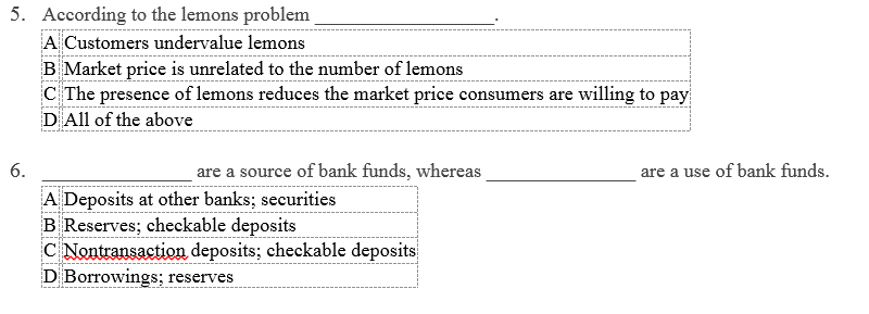 Solved According to the lemons problem. A Customers | Chegg.com