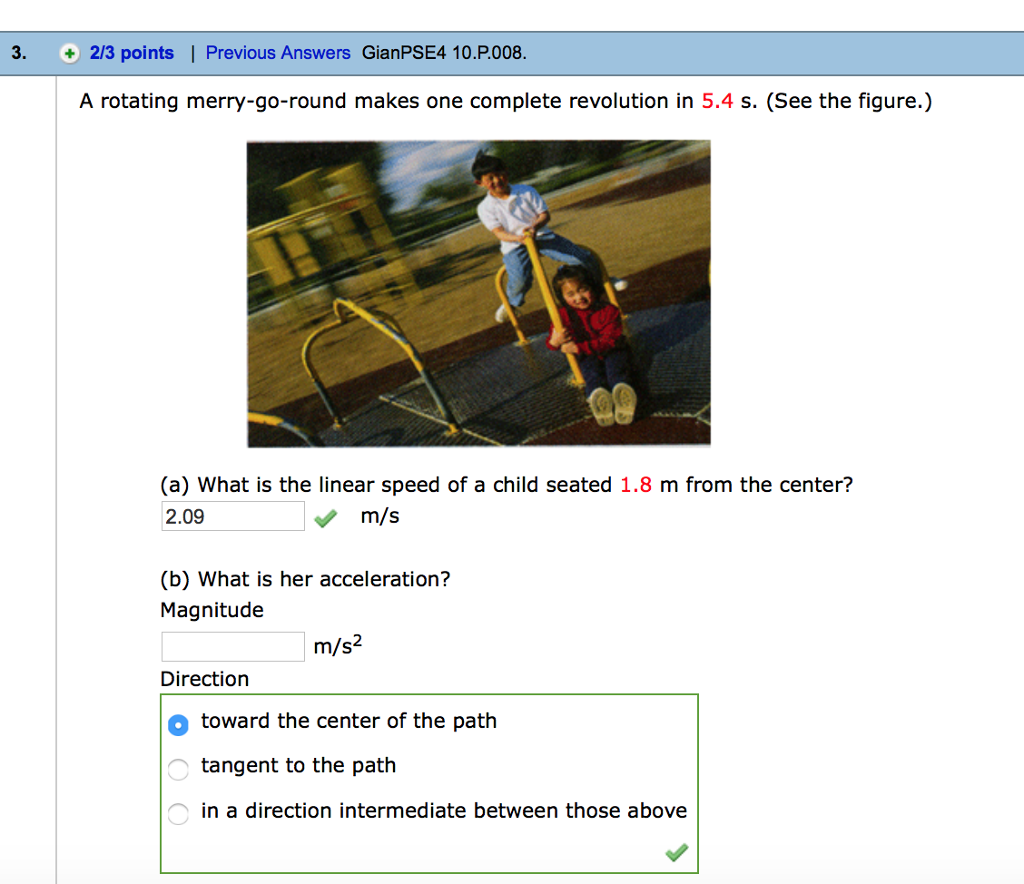 Solved A rotating merry-go-round makes one complete | Chegg.com