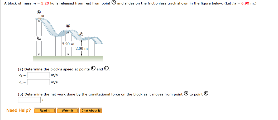 Solved A block of mass m = 5.20 kg is released from rest | Chegg.com