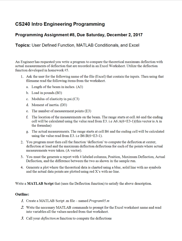 CS240 Intro Engineering Programming Programming | Chegg.com