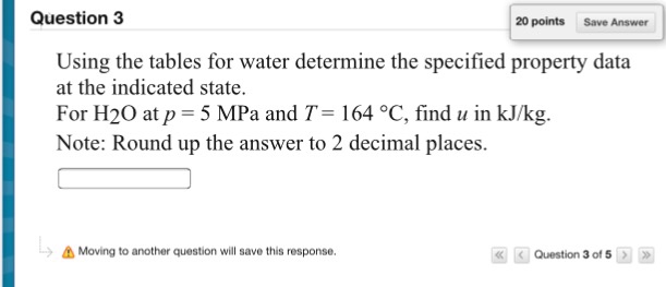 Solved Using the tables for water determine the specified | Chegg.com