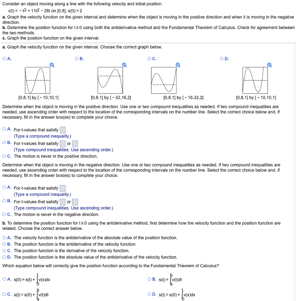 Solved Consider An Object Moving Along A Line With The
