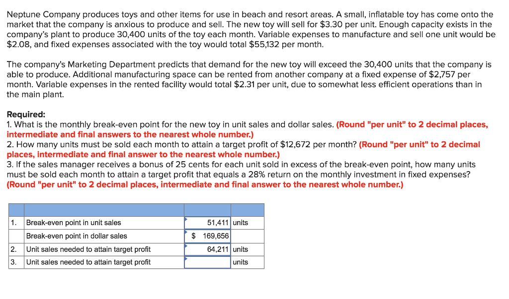 Solved Neptune Company produces toys and other items for use | Chegg.com