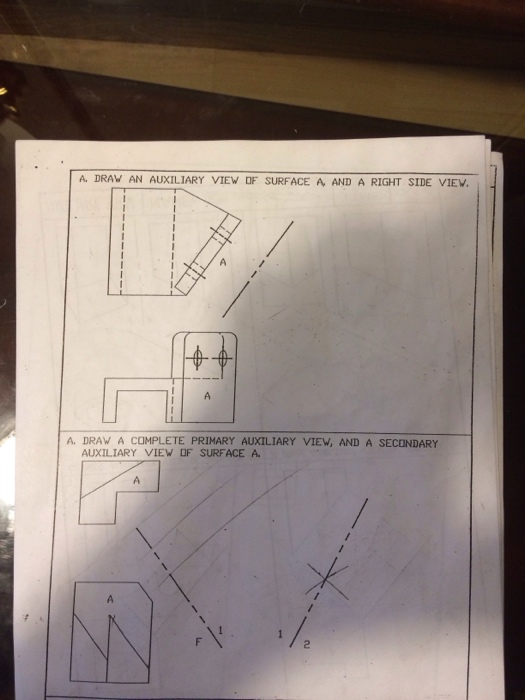 Solved Draw an auxiliary view of surface a. And a right side | Chegg.com