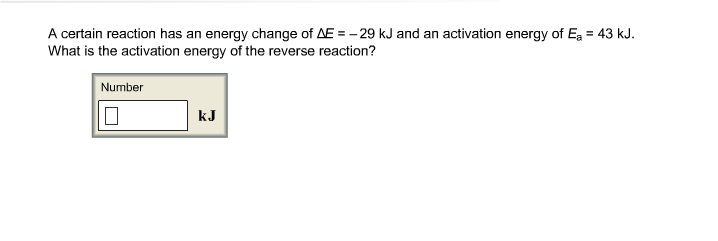 Solved A certain reaction has an energy change of Delta E = | Chegg.com
