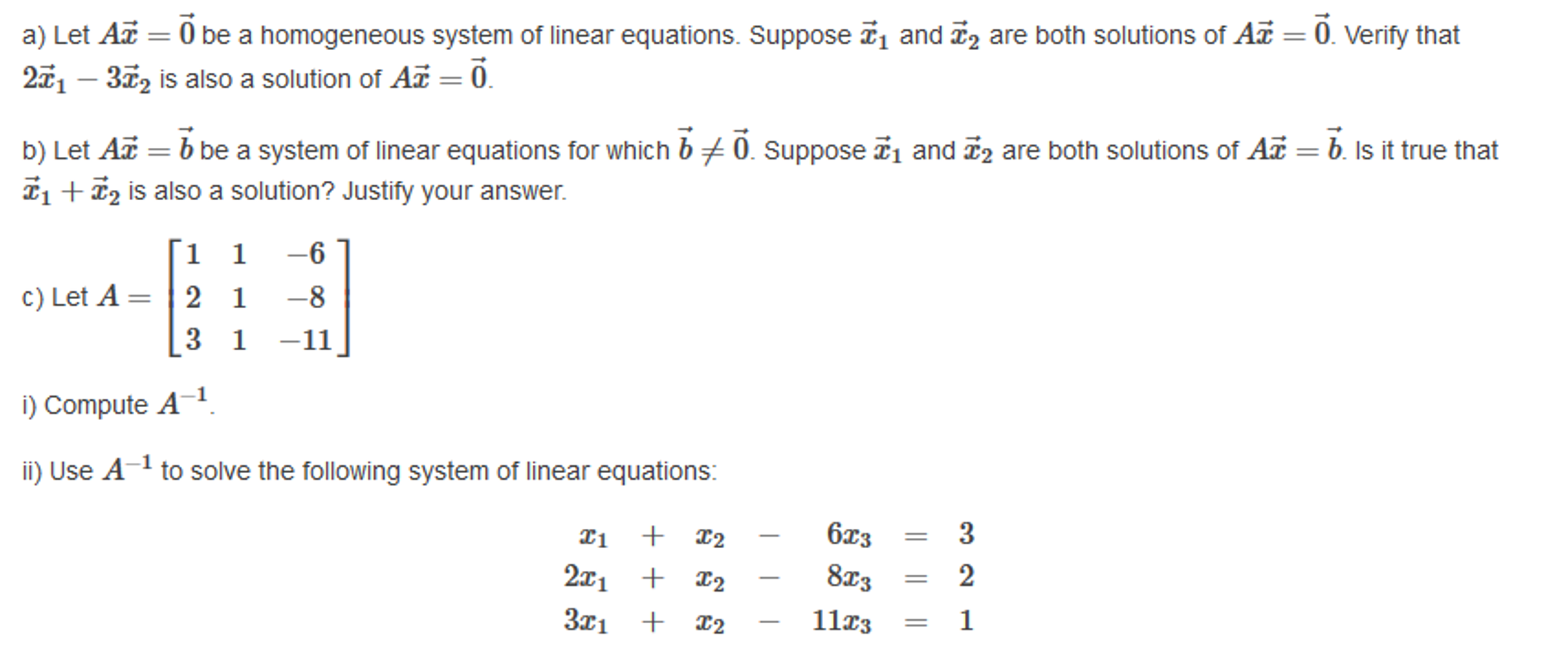 Solved Let Ax = 0 be a homogeneous system of linear | Chegg.com