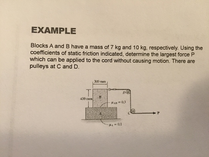 Solved Blocks A and B have a mass of 7 kg and 10 kg, | Chegg.com