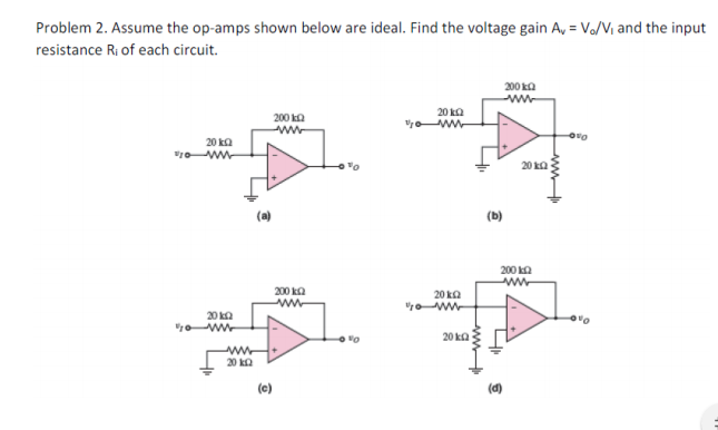 Solved Assume the op-amps shown below are ideal. Find the | Chegg.com