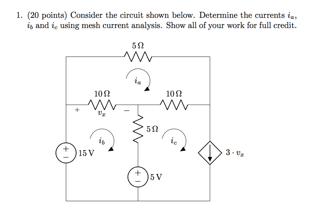 Solved 1. (20 points) Consider the circuit shown below. | Chegg.com