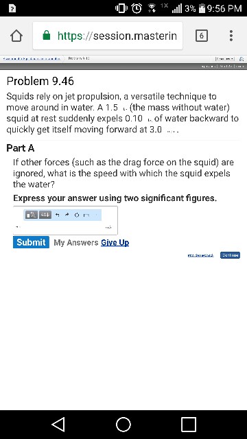 Solved 。。-+ 1X 1111 3% 9:56 PM 公 슐 https://session.masterin | Chegg.com