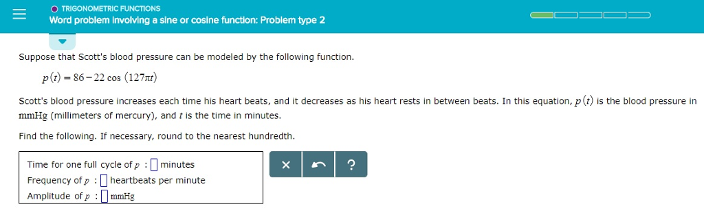 Solved O TRIGONOMETRIC FUNCTIONS Word problem Involving a | Chegg.com