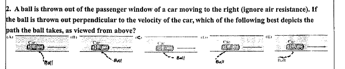 Solved A ball is thrown out of the passenger window of a car | Chegg.com