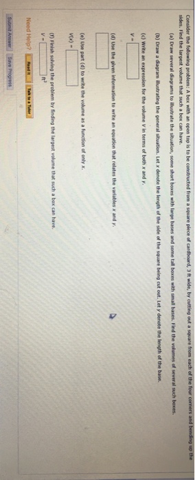 Solved Consider the following problem: A box with an open | Chegg.com