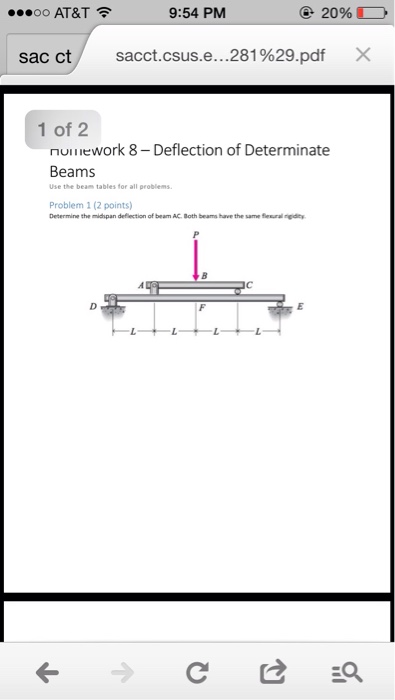Solved Deflection of Determinate Beams Use the beam tables | Chegg.com