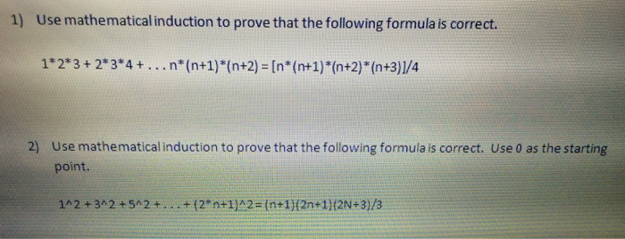 Solved 1) use mathematical induction to prove that the | Chegg.com