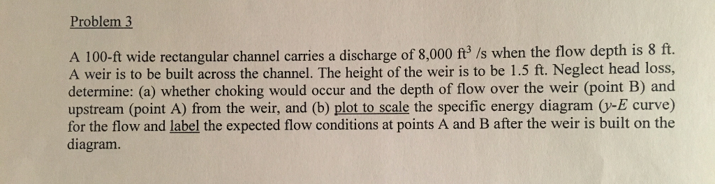 Solved A 100-ft wide rectangular channel carries a discharge | Chegg.com