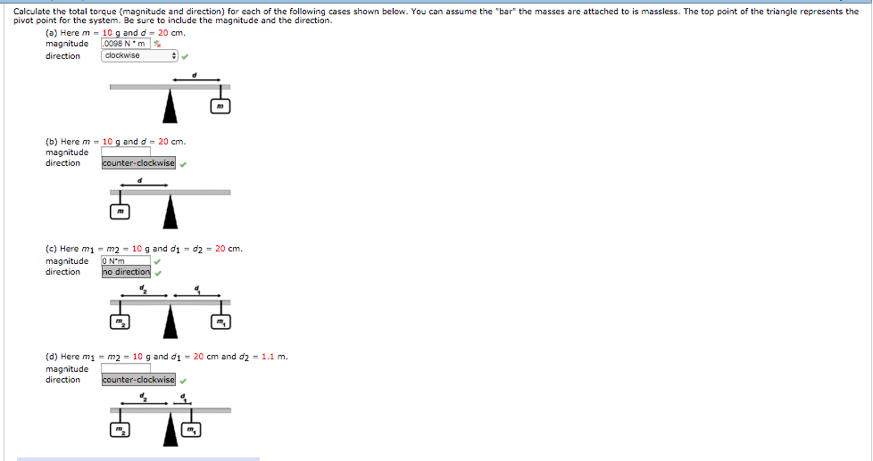 Solved Calculate the total torque (magnitude and direction) | Chegg.com