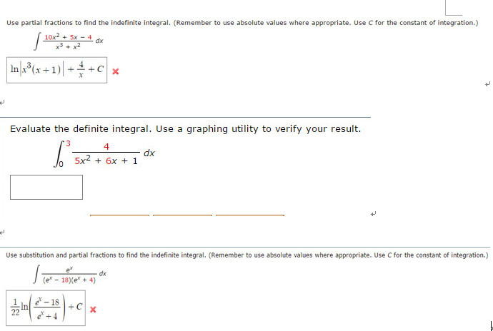 Solved Use Partial Fractions To Find The Indefinite