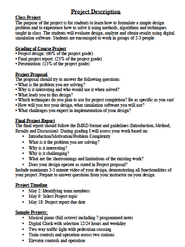 The purpose of the project is for students to learn | Chegg.com