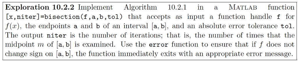 Solved Exploration 10.2.2 Implement Algorithm 10.2.1 in a | Chegg.com