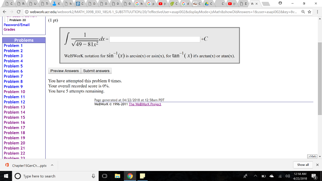 Solved ? ? ?webwork.ucr.edu/webwork2/MATH 0098 030185/6.1 | Chegg.com