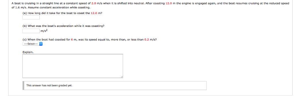 Solved A boat is cruising in a straight line at a constant | Chegg.com