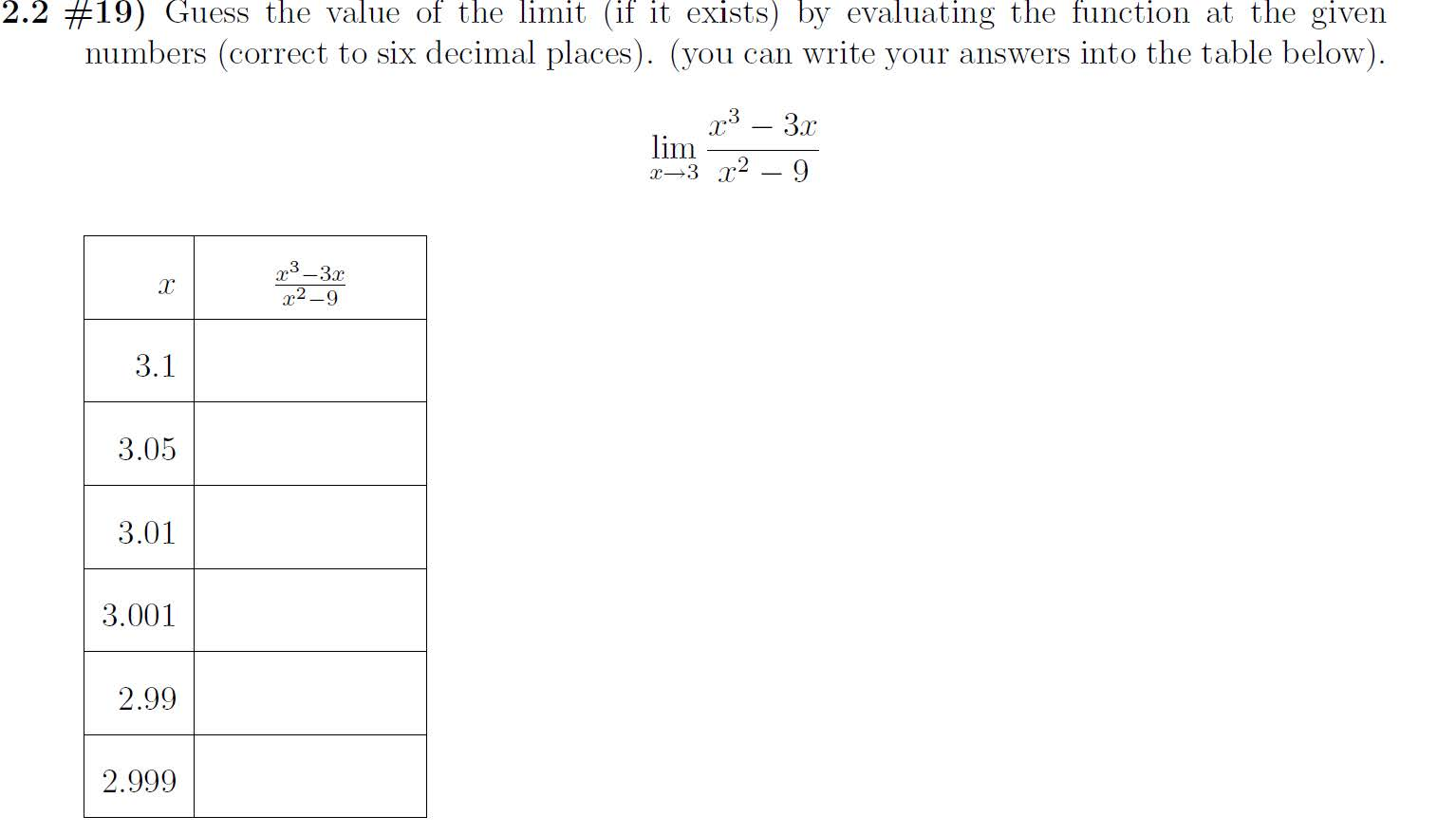Solved 2 2 19 Guess The Value Of The Limit If It Exists