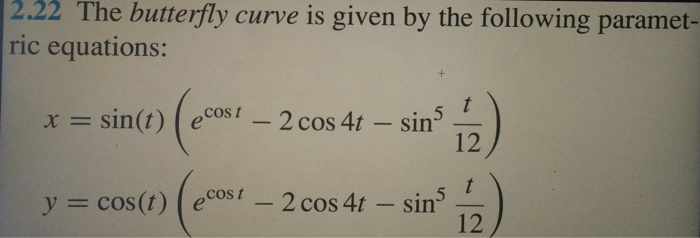 Solved The butterfly curve is given by the following | Chegg.com