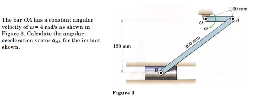 Solved The bar OA as a constant angular velocity of omega = | Chegg.com