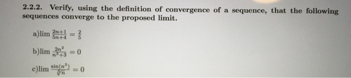 Solved Verify, using the definition of convergence of a | Chegg.com