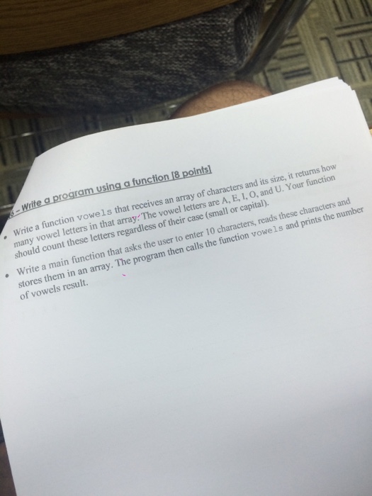 Solved Write a program using a function Write a function | Chegg.com