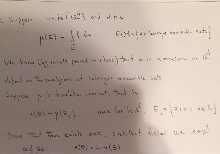 Solved Lebesgue Integration And Measure Theory Please Help Chegg