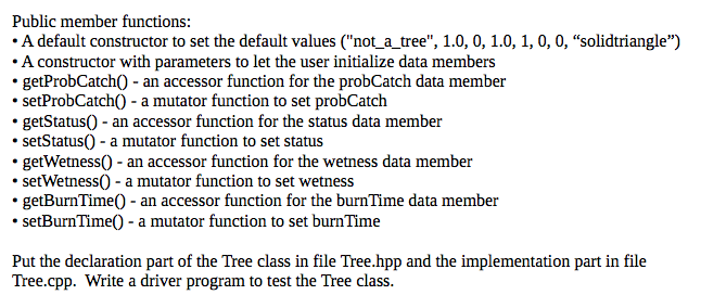 Solved The Tree class can represent various kinds of trees, | Chegg.com