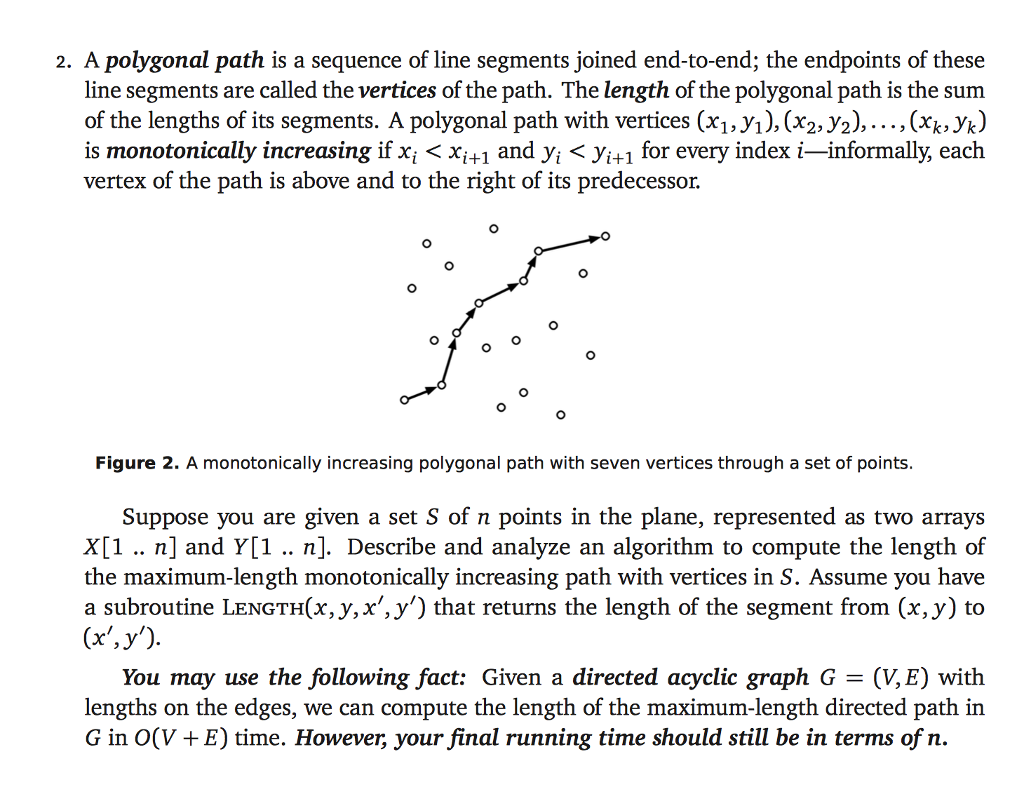 2. A polygonal path is a sequence of line segments | Chegg.com