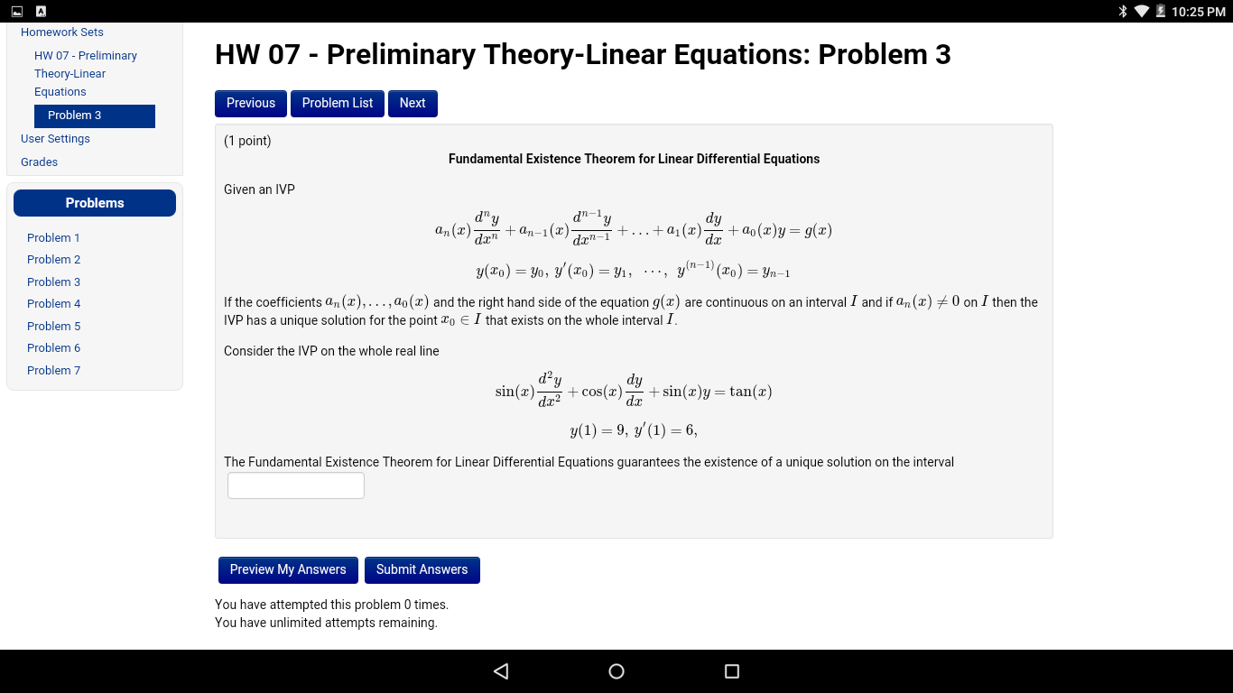 Solved Fundamental Existence Theorem for Linear Differential | Chegg.com