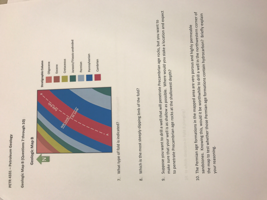 Solved Practical 4-Subsurface Inference from surface Maps | Chegg.com