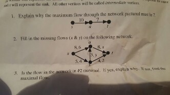 Solved Explain why the maximum flow through the network | Chegg.com