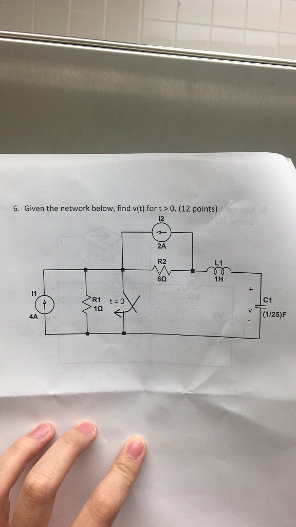 Solved Given the network below, find v(t) for t > 0. | Chegg.com