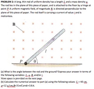 Solved A long, thin rod of uniform density has a length L | Chegg.com