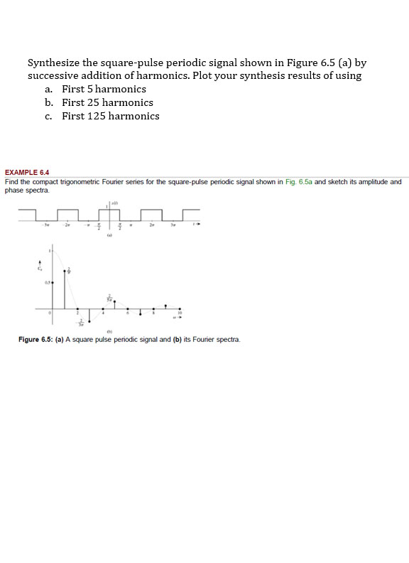 Synthesize the square-pulse periodic signal shown in | Chegg.com