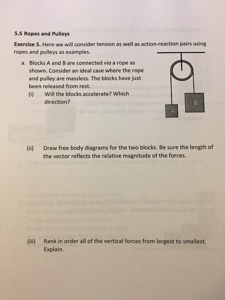Solved 5.5 Ropes and Pulleys Exercise 5. Here we will | Chegg.com