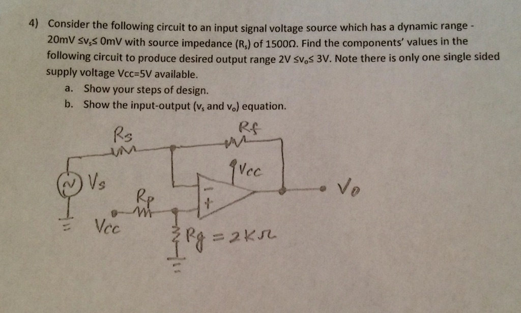 Solved 4) Consider the following circuit to an input signal | Chegg.com
