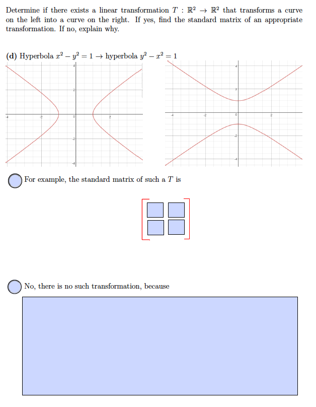 Solved Determine if there exists a linear transformation T : | Chegg.com