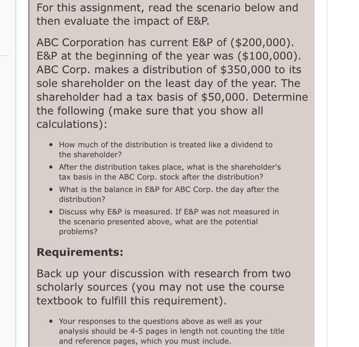Solved For this assignment, read the scenario below and then | Chegg.com