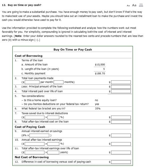 Solved You are going to make a substantial purchase. You | Chegg.com