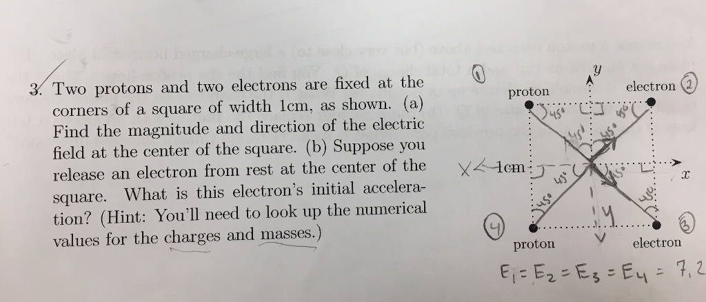 Solved Two protons and two electrons are fixed at the proton | Chegg.com