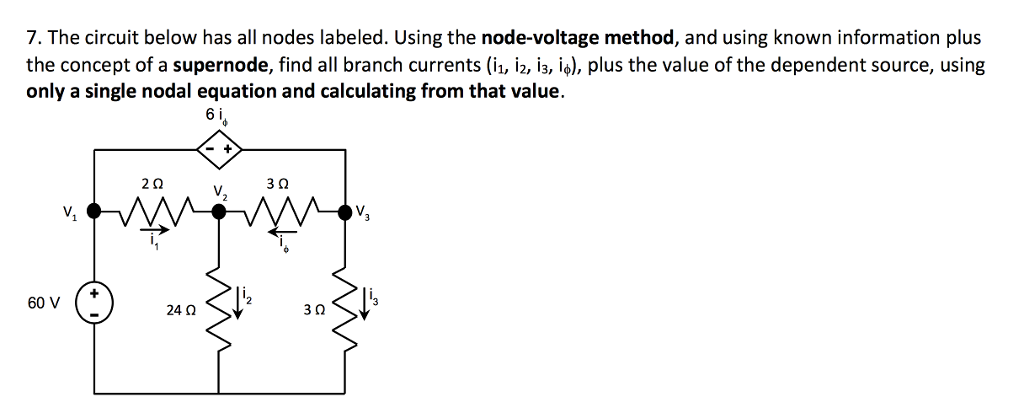 Solved The circuit below has all nodes labeled. Using the | Chegg.com