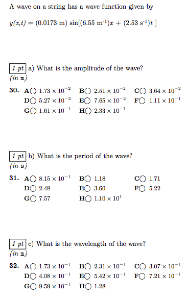 Solved A wave on a string has a wave function given by y r, | Chegg.com
