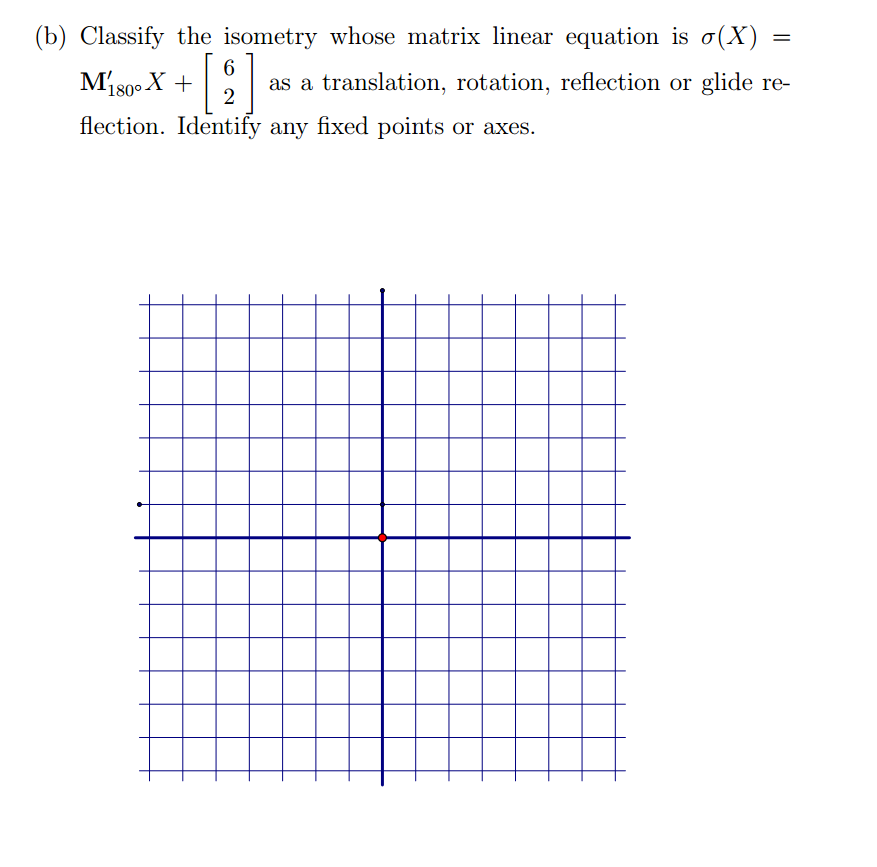 Solved Classify the isometry whose matrix linear equation is | Chegg.com