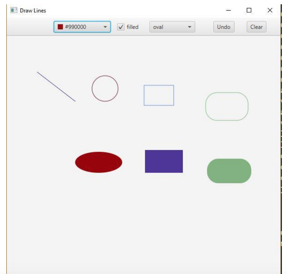 Implement the Draw program in JAVAFX. Your program | Chegg.com